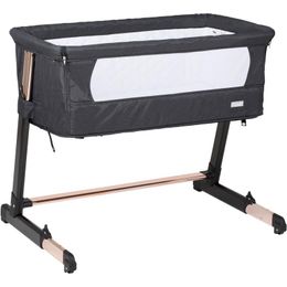 BABYGO Beistellbett &raquo;Together, goldfarben/schwarz&laquo; faltbar schwarz Aluminium, Kunststoff, Polyester Liegefl&auml;che B/L: 48cm x 83cm, kein H&auml;rtegrad
