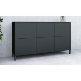 borchardt M&ouml;bel borchardt M&ouml;bel Kommode &raquo;Haama, Sideboard mit Metallf&uuml;&szlig;en, Push-to-open-Technik, Breite 139 cm&laquo; Breite 139 cm schwarz Holzwerkstoff B/H/T: 139cm x 