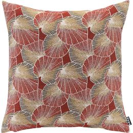 HOCK Dekokissen &raquo;Lotus&laquo; mit Lotusblume, Kissenh&uuml;lle mit F&uuml;llung, 1 St&uuml;ck rot Polyester B/L: 45cm x 45cm, 1 Stk.