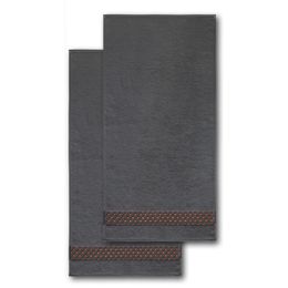 Dyckhoff Handt&uuml;cher &raquo;Mesh&laquo; Made in Germany grau Frottier, Frottier B/L: 50cmx100cm, 2 Stk., Frottier