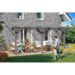 Skan Holz Terrassendach &raquo;Bormio&laquo; grau Polycarbonat (PC) B/H/T: 541cm x 247cm x 400cm, farbig lasiert