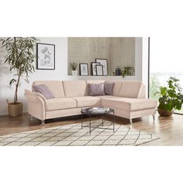 Sit & More sit&more Ecksofa &raquo;Clio L-Form&laquo; wahlweise mit Schlaffunktion und Bettkasten, inklusive Federkern beige B/H/T: 254cm x 89cm x 190cm, Luxus-Microfaser 