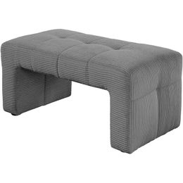 exxpo - sofa fashion Hockerbank &raquo;Barista Hockerbank mit hoher Bodenfreiheit&laquo; Sitz gepolstert,Breite ca.100 cm grau B/H/T: 104cm x 51cm x 55cm, Cord