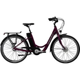 agon Unisex agon &raquo;Axis&laquo; 3 Gang Nabenschaltung Frontmotor 250 W Pedelec, Elektrofahrrad f&uuml;r Damen u. Herren lila 46cm, 26 Zoll (66,04cm)