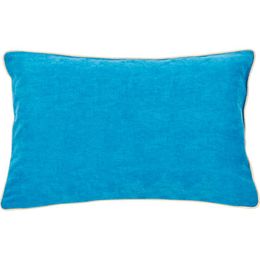 done. Dekokissen &raquo;Joy&laquo; unifarben, Rei&szlig;verschluss, Kissenh&uuml;le ohne F&uuml;llung, 1 St&uuml;ck blau Polyester B/L: 40cm x 60cm, 1 Stk.