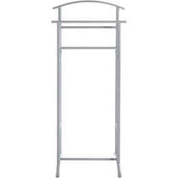 HAKU Herrendiener &raquo;Anzugst&auml;nder, Dressboy, Kleiderboy, Kleiderbutler, Stiller Diener&laquo; Freiform - aus Metall -B/T/H 48/36/107 cm silber Metall 