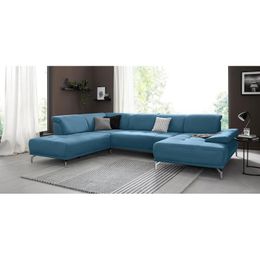 OTTO home Wohnlandschaft &raquo;Caluna&laquo; Inkl.Sitztiefenverstellung, wahlweise mit Kopf- und Armteilverstellung blau Flachgewebe Mura: (100% Polyester);Luxus