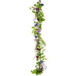 I.GE.A. Kunstblume &raquo;Bl&uuml;tenranke&laquo; Blumenranke Stiefm&uuml;tterchenranke Girlande EfeuRaum Wand Hochzeit lila Obermaterial: 80% Polyester, 20% Kunststoff B/H