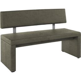 OTTO home Sitzbank &raquo;Charissa&laquo; mit Lehne, Breite 140, 160 oder 180 cm gr&uuml;n Holzwerkstoff, Massivholz B/H/T: 180cm x 90cm x 53cm, Microfaser