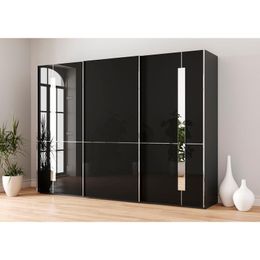 Musterring Schwebet&uuml;renschrank &raquo;Imola W&laquo; inkl. Einlegeb&ouml;den und Kleiderstangen, mit Glast&uuml;ren inkl. Zierspiegel grau Floatglas, Holzwerkstoff B/H/T: 295,2cm x 