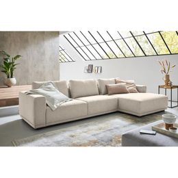 Musterring Ecksofa &raquo;JustB! PM200, Holzrahmen in schwarz, wahlw. Sitzvorzug, Breite 316cm&laquo; Anreihsofa links & Longchair rechts, mit Armlehnen, inkl. R&uuml;ckenkissen 