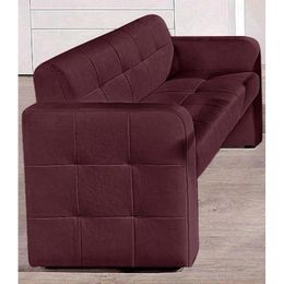 exxpo - sofa fashion 2-Sitzer &raquo;Barista, modern und bequem, hoher Sitzkomfort&laquo; moderne Sitz- und R&uuml;ckenverarbeitung, frei im Raum stellbar rot B/H/T: 