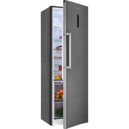 Exquisit K&uuml;hlschrank &raquo;KS360-V-HE-040C inoxlook&laquo; 185 cm hoch 60 cm breit Nie wieder abtauen: Vollraum-K&uuml;hlschrank mit No-Frost & LED grau Flexible 