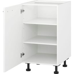KOCHSTATION Unterschrank &raquo;"KS-Scafa" mit zwei Einlegeb&ouml;den&laquo; in verschiedenen Breiten, wahlweise T&uuml;ranschlag rechts oder links wei&szlig; wei&szlig;, B/H/T: 50cm x