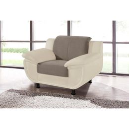 Trendmanufaktur Sessel &raquo;Rondo 3, Loungesessel, Breite 121cm&laquo; wahlweise mit komfortablem Federkern, mit extra breiten Armlehnen beige Luxus-Microfaser 