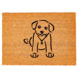 ANDIAMO Fu&szlig;matte &raquo;Kokos&laquo; rechteckig 15 mm H&ouml;he Schmutzfangmatte, Kokosmatte, mit Spruch, Motiv Hund oder Katze braun Kokos B : 40cm 1 Stk., 15mm, L: 60cm