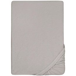 Biberna Spannbettlaken &raquo;Pepe&laquo; weicher Frottee-Stretch grau Frottee, Obermaterial: 80% Baumwolle, 20% Polyester B/L: 200cm, 1 Stk., Frottee, 180-200x200 22cm