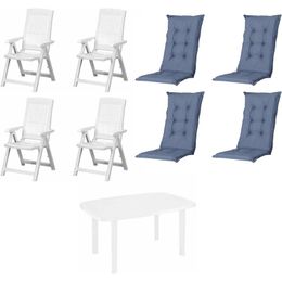 ProGarden Garten-Essgruppe &raquo;Tampa + Faro&laquo; Set, 9 tlg. bestehend aus 4 Sessel, 4 Auflagen und 1 Tisch Baumwollmix, Polypropylen B/H/T: 85cm x 137cm x 109cm, 