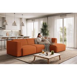 OTTO home Ecksofa &raquo;Merid L-Form, B: 295 cm - OTTO. Verl&auml;ssliche Qualit&auml;t.&laquo; jederzeit durch Module erweiterbar orange Struktur fein (100% Polyester);