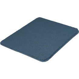 Kleine Wolke Badematte &raquo;Marco, Badvorleger, Badezimmer Teppich&laquo; H&ouml;he 20 mm rutschhemmend beschichtet fu&szlig;bodenheizungsgeeignet Badteppich, Uni Farben blau Polyester