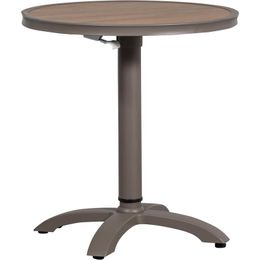 Woood Barhocker &raquo;Jeppe aus Aluminium h&ouml;henverstellbar, B 70 x T 70 x H 72/110 cm&laquo; F&uuml;r Au&szlig;enbereich geeignet, Einfach zu montierbar, Pfleigleicht braun