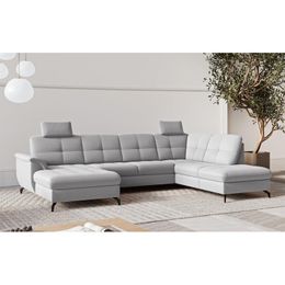Sit & More sit&more Wohnlandschaft &raquo;Zora&laquo; wahlweise mit Schlaffunktion und Bettkasten grau 95% Polyester 5% Polyamid B/H/T: 319cm x 92cm x 212cm, Flachgewebe 