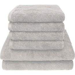 Dyckhoff Handtuch Set &raquo;City Lights&laquo; Set 6 Stk. Walkfrottier 4 Handt&uuml;cher (50x100cm), 2 Duscht&uuml;cher (70x140cm) silber Walkfrottier, Obermaterial: 100% Baumwolle