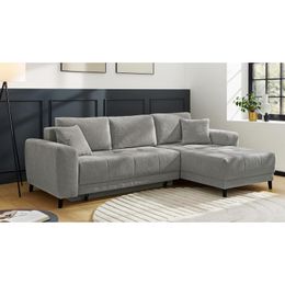 Jockenh&ouml;fer Ecksofa &raquo;Beverly L-Form, B: 251 cm&laquo; mit Schlaffunktion, Bettkasten & Zierkissen grau Korpus: 100% Polyester;Kissen: 100% Polyester B/H/T: 251cm x 