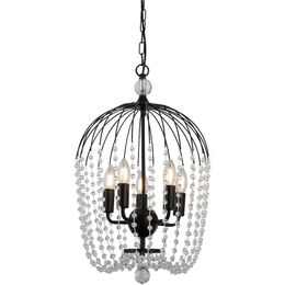 Searchlight H&auml;ngeleuchte &raquo;Shower 5Lt Pendant&laquo; E14 1 Stk. schwarz 5, &Oslash; 36cm H: 46cm, 1 Stk.