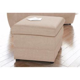 DOMO collection Polsterhocker &raquo;Lale B/T 62/62cm&laquo; beige Struktur grob (85% Polyester, 15% Polyacryl);Struktur (100% Polyester);Microfaser PRIMABELLE (