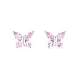 Amor Damen Paar Ohrstecker &raquo;Schmetterling&laquo; mit Zirkonia (synth.) bunt Silber 925 (Sterlingsilber)