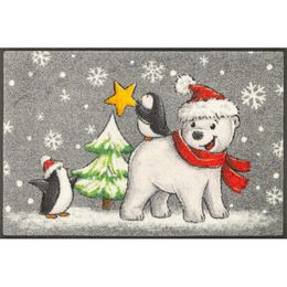 wash+dry by Kleen-Tex Fu&szlig;matte &raquo;Polar Friends&laquo; rechteckig 7 mm H&ouml;he bunt Polyamid B : 50cm 1 Stk., 7mm, L: 75cm