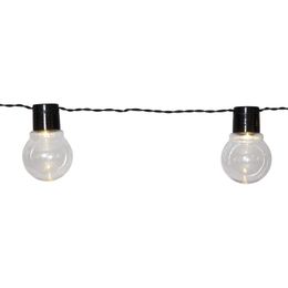 Parforce Traditional Hunting LED-Lichterkette &raquo;Partaj Solar&laquo; 10 Stk.-flammig &Oslash; 5 cm, ca. 1,8 m + 2 m Zuleitung, klar, Kunststoff, Akku, outdoor transparent Dioden 10 Stk. Flammen 