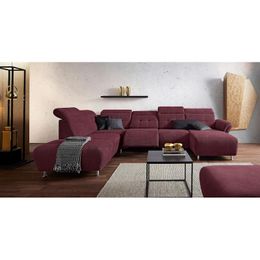 Home Affaire Wohnlandschaft &raquo;Manhattan U-Form&laquo; 2 Sitze mit elektrischer Relaxfunktion, verstellbare Armlehnen lila Luxus Microfaser2 (90% Polyester, 