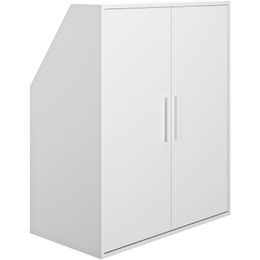 Kleiderschrank &raquo;UNDER&laquo; Schr&auml;gschrank mit einer T&uuml;r wei&szlig; Holzwerkstoff Weiss, B/H/T: 91cm x 110cm x 50cm, T&uuml;ren: 2 Stk. 1 kleiderstange, Basic