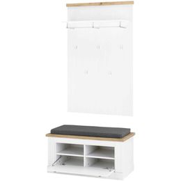 OTTO home Garderoben-Set &raquo;WESTMINSTER&laquo; Schuhbank, Wandpaneel, 2 Stk. tlg. wei&szlig; B/H/T: 92cmcm x 200cmcm x 45cmcm