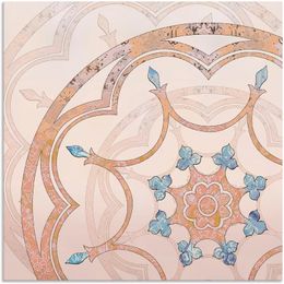 Artland Alu-Dibond-Druck &raquo;Boho Mandala&laquo; Muster 1 Stk. tlg. f&uuml;r Innen- und Au&szlig;enbereich geeignet, Outdoorbild beige B/H/T: 50cm x 50cm, Alu-Dibond-Druck Muster
