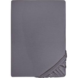 Biberna Spannbettlaken &raquo;Marc&laquo; aus Baumwolle, f&uuml;r Matratzen bis 22 cm H&ouml;he, Bettlaken, Spannbetttuch silber Jersey, Obermaterial: 100% Baumwolle B/L: 200cm, 1 