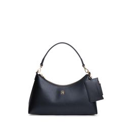 Tommy Hilfiger Damen Schultertasche &raquo;TH ICON SHOULDER BAG&laquo; Damen Handtasche, Clutch mit edlem Logoschriftzug schwarz B/H/T: 37,5cm x 23,5cm x 12cm