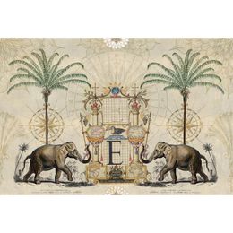 Livingwalls living walls Fototapete &raquo;ARTist Nostalgic Elefant&laquo; Vlies, Wand, Schr&auml;ge bunt Vlies B/L: 4m x 2,7m