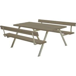 Plus Garten-Essgruppe &raquo;Alpha Kombim&ouml;bel mit 2 R&uuml;ckenlehnen&laquo; 1 Stk. tlg. 177x185x76/45 cm grau B/H/T: 185cm x 76cm x 177cm