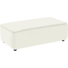 W.Schillig Hocker &raquo;around-the-block&laquo; mit eleganter Biese wei&szlig; Longlife Xtra-Leder Z59: Glattleder mit modischer Pr&auml;gung. Hautst&auml;rke 0, 9 - 1, 1 mm B/H