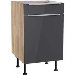 KOCHSTATION Unterschrank &raquo;KS-Aken&laquo; grau wildeiche Nachbildung, B/H/T: 50cm x 87cm x 58,4cm