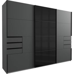 wimex Schwebet&uuml;renschrank &raquo;Schwebet&uuml;renschrank Saigon&laquo; mit Glaselementen, 3 T&uuml;ren, 270cm breit schwarz Holzwerkstoff B/H/T: 270cm x 208cm x 64cm, Schubladen