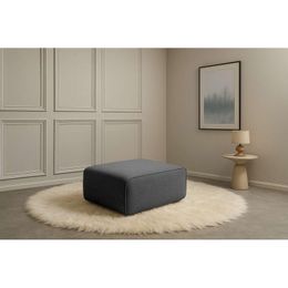 Home Affaire Polsterhocker &raquo;Noord 92/66 cm&laquo; mit Kedernaht, sch&ouml;ne Serienerg&auml;nzung grau 100% PES B/H/T: 92cm x 44cm x 66cm, Webstoff fein