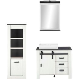 Home Affaire Badm&ouml;bel-Set &raquo;SHERWOOD, Bad im modernen Design, 3-teiliges Badezimmer&laquo; 3 Stk. tlg. wei&szlig; Holzwerkstoff Einheitsgr&ouml;&szlig;e