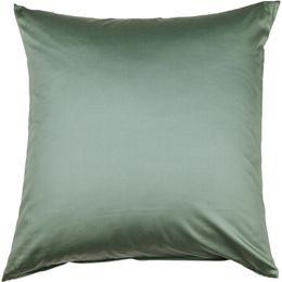 Janine Kissenbezug &raquo;Colors Mako Satin&laquo; mit Rei&szlig;verschluss, uni Kissenh&uuml;lle, feinf&auml;dig, 100% Baumwolle gr&uuml;n Mako-Satin, Obermaterial: 100% Baumwolle B/L: 50cm