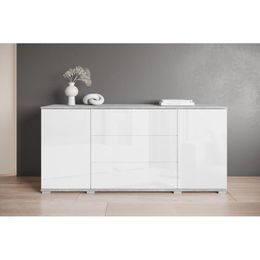 OTTO home Sideboard &raquo;Kenia, Kommode f&uuml;r das Schlafzimmer/Wohnzimmer&laquo; 1 Stk. tlg. Modernes Sideboard mit 3 Schubladen und 4 F&auml;chern, Breite 150 cm wei&szlig;