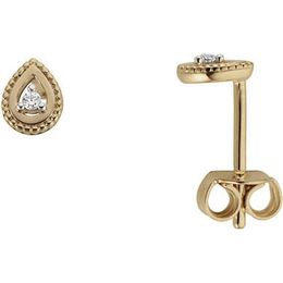 Firetti Damen Paar Ohrstecker &raquo;Schmuck Geschenk Gold 333 Ohrschmuck Ohrringe Tropfen bicolor&laquo; mit Brillanten gold 0,02, 0,02 P2 = erkennbare 