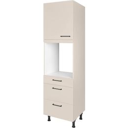 Nobilia Backofenumbauschrank &raquo;"MIAMI", Ausrichtung w&auml;hlbar, mit Schublade und zwei Ausz&uuml;gen und&laquo; einer T&uuml;r, vormontiert, Breite/H&ouml;he: 60/216,6 cm Sand